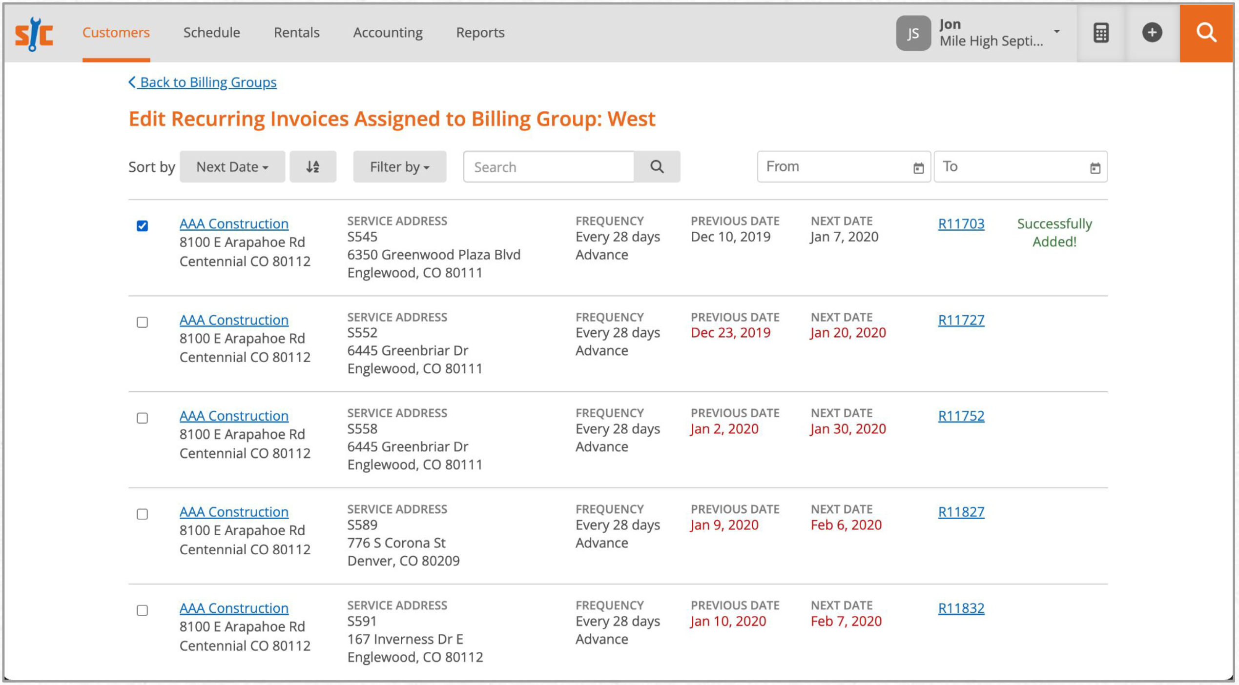 Use Billing Groups to Create Multi-Site Invoices via Batch Billing – ServiceCore