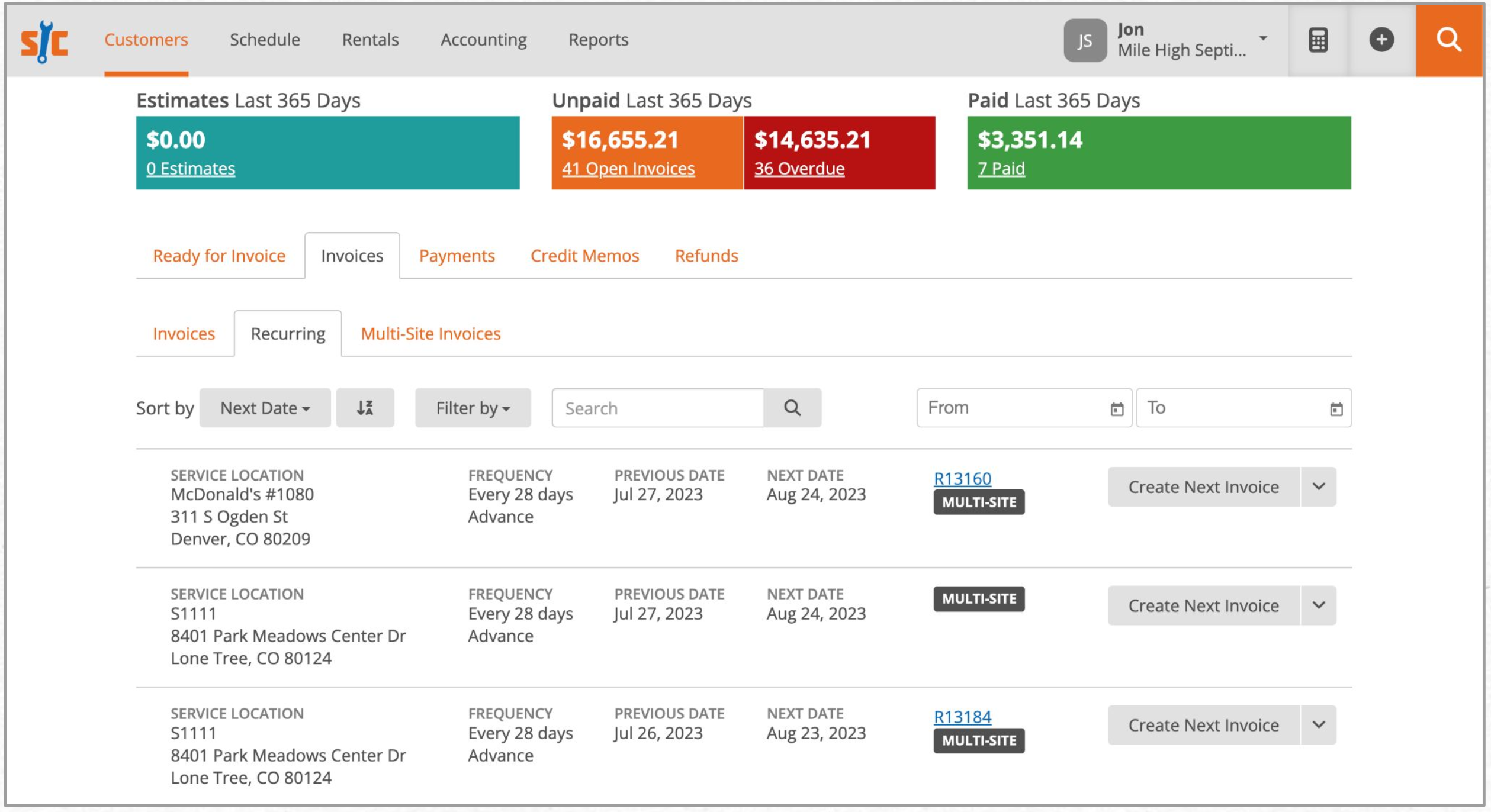 Use Billing Groups to Create Multi-Site Invoices via Batch Billing – ServiceCore
