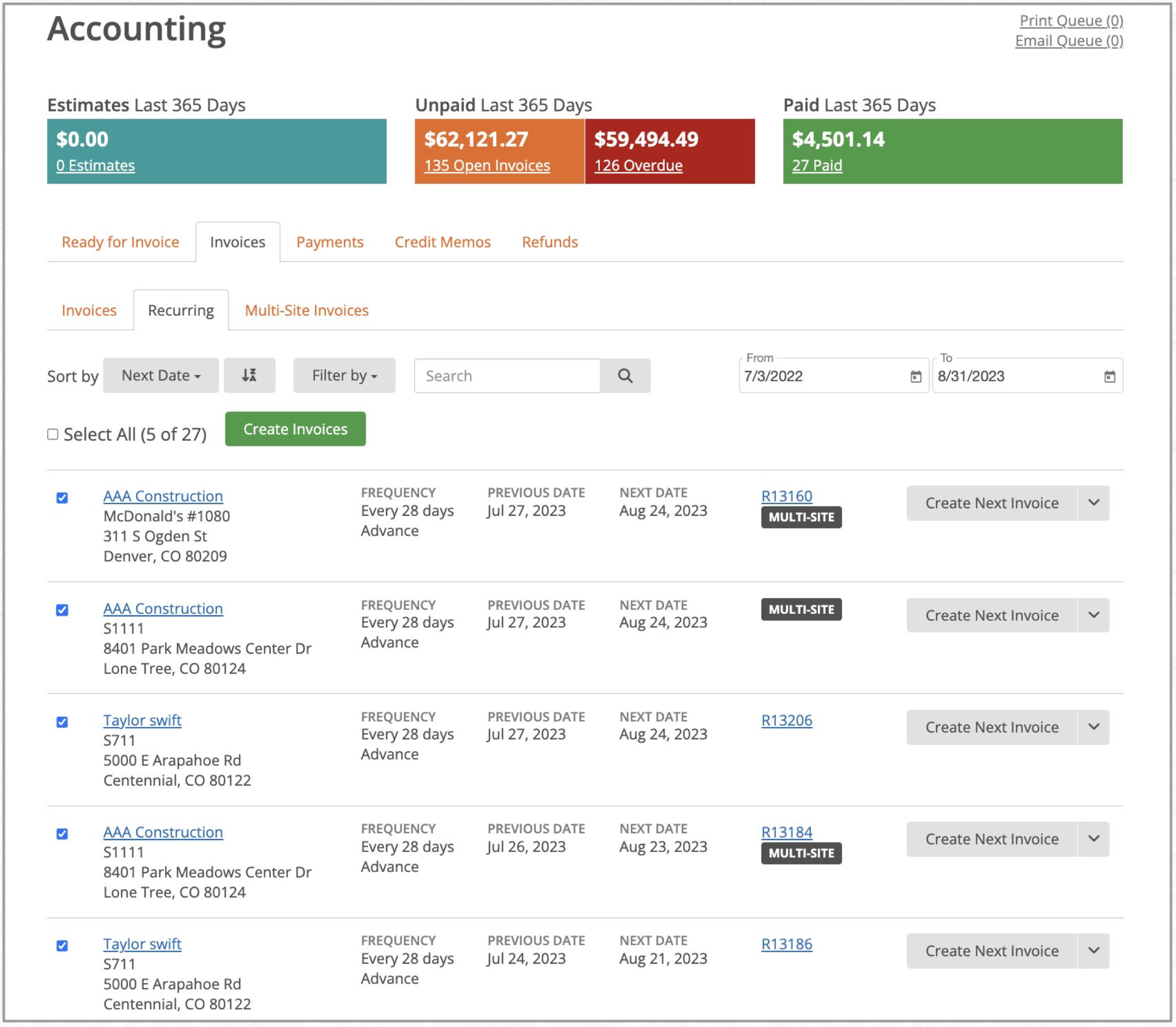 Use Billing Groups to Create Multi-Site Invoices via Batch Billing – ServiceCore