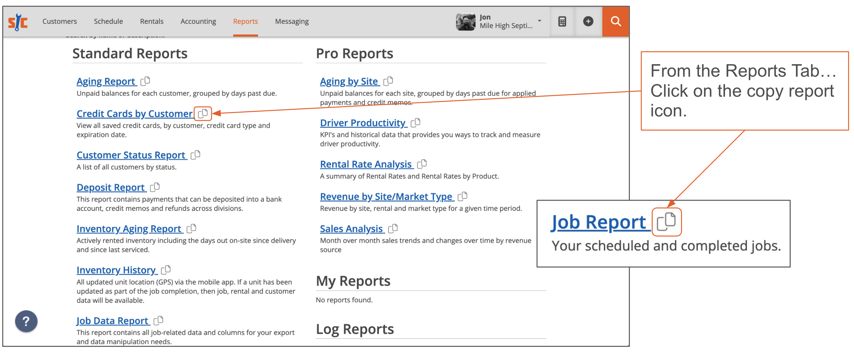 Pro Reports: Copy A Report – ServiceCore