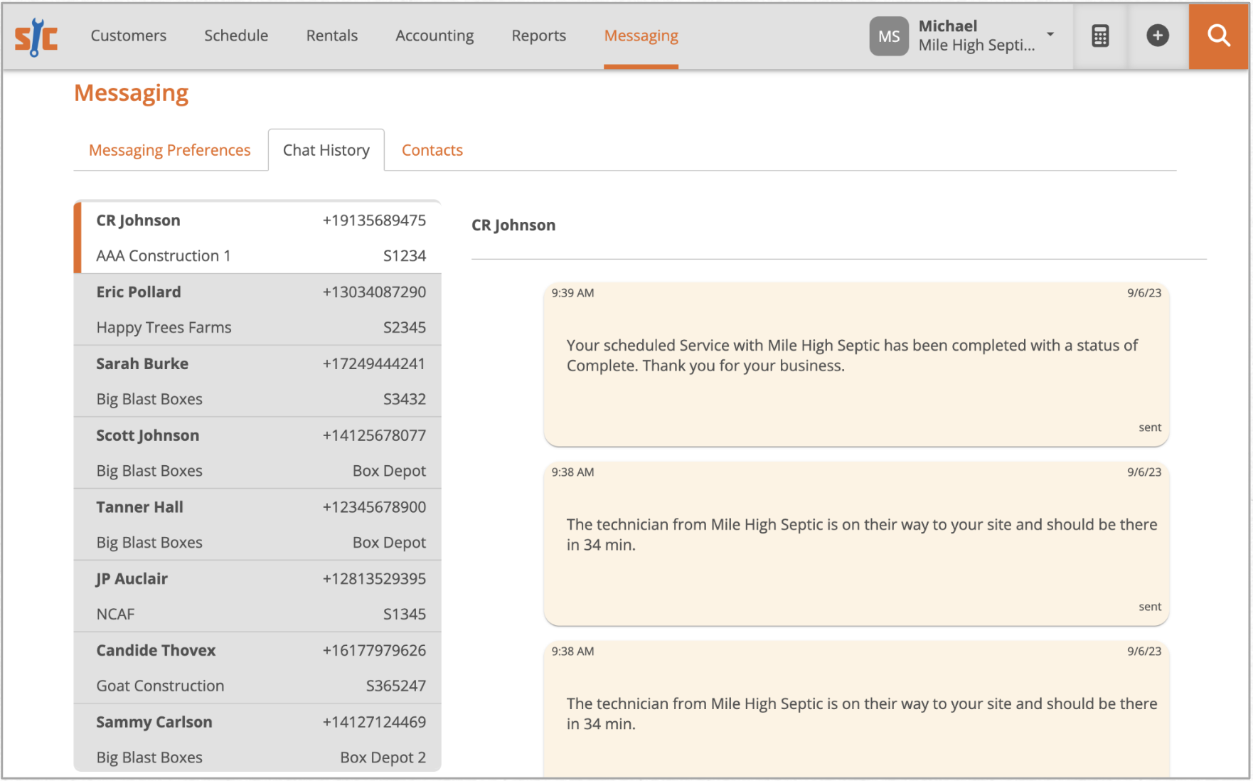Reviewing Messaging Chat History in ServiceCore – ServiceCore