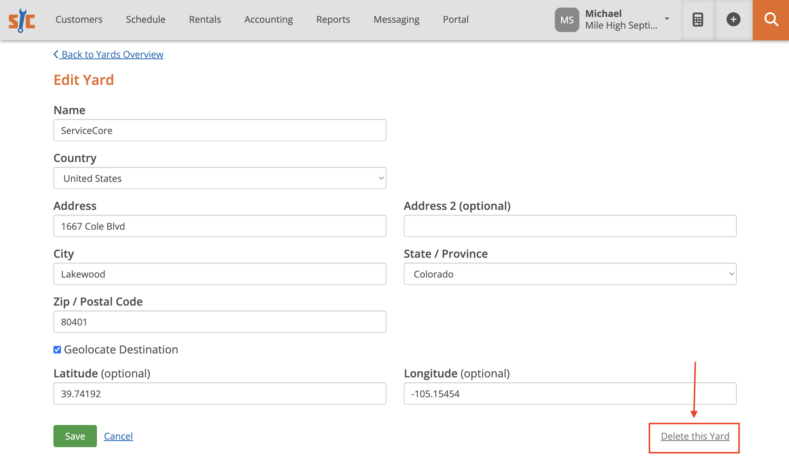 Multi-Yard Inventory: Creating Yards – ServiceCore