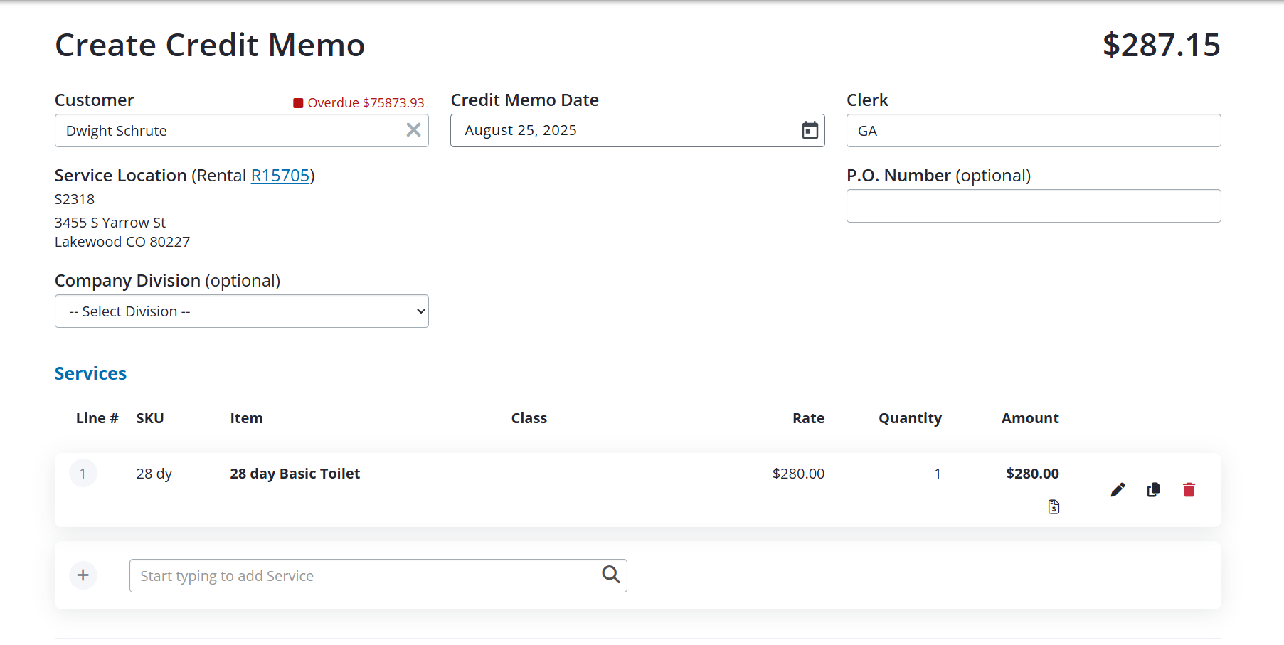 Create and Manage Credit Memos – ServiceCore