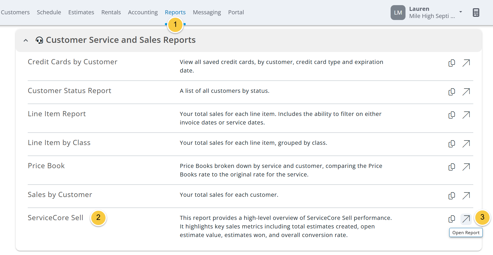 ServiceCore Sell Report Overview – ServiceCore
