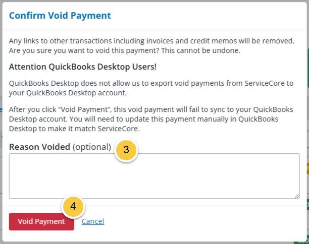 Edit, Void, and Delete Payments – ServiceCore