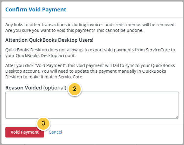 Edit, Void, and Delete Payments – ServiceCore