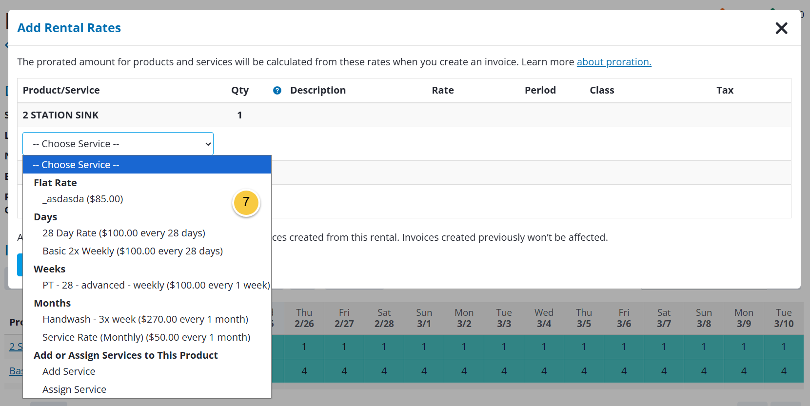 Add Rental Rates to a Rental – ServiceCore