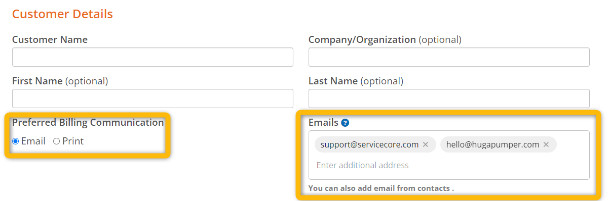 Add a Customer – ServiceCore