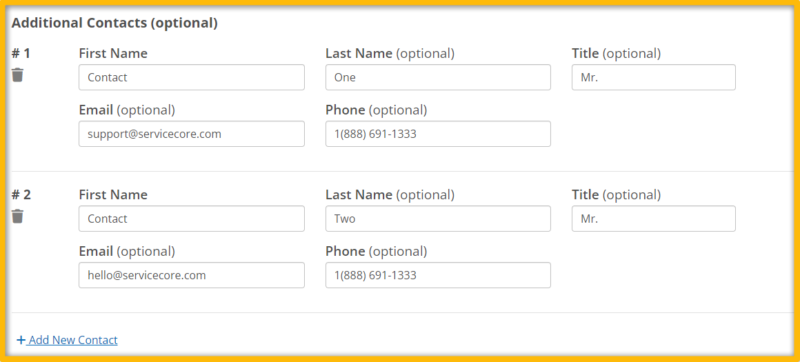 Add a Customer – ServiceCore